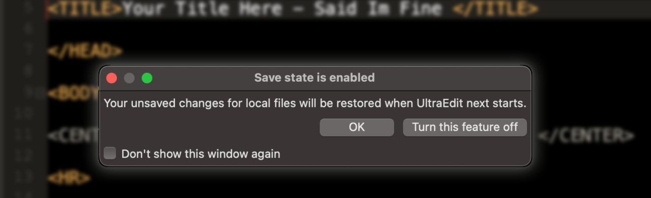 UltraEdit for Mac newest features and changes